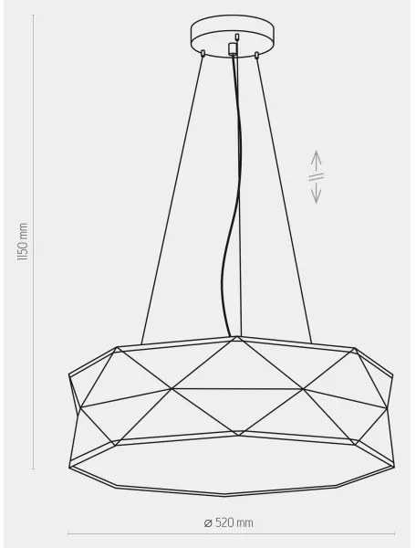 Lustr na lanku KANTOOR 1xE27/15W/230V černá
