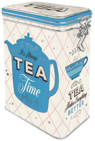 Postershop Plechová dóza s klipem - Tea Time 1,3l