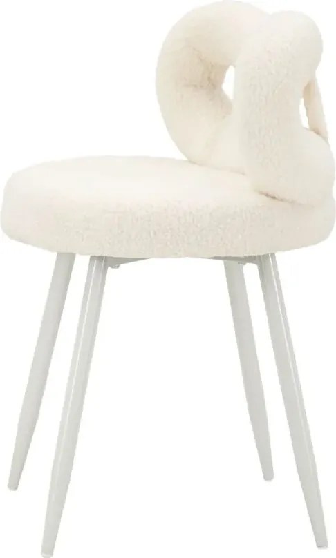 Designová jídelní židle Ilary Mini bouclé bílá