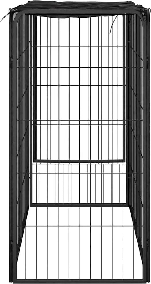 Ohrádka pro psy 6 panely černá 50 x 100 cm práškovaná ocel 171792