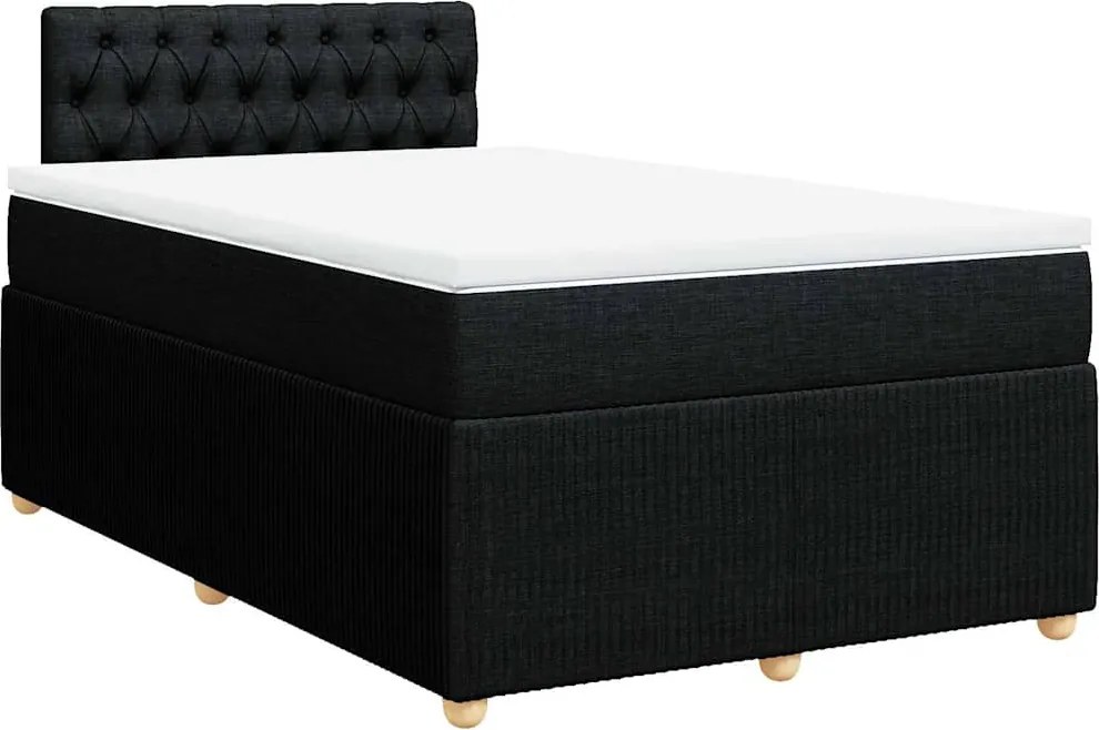 Box spring postel s matrací černá 120x200 cm textil 3287432