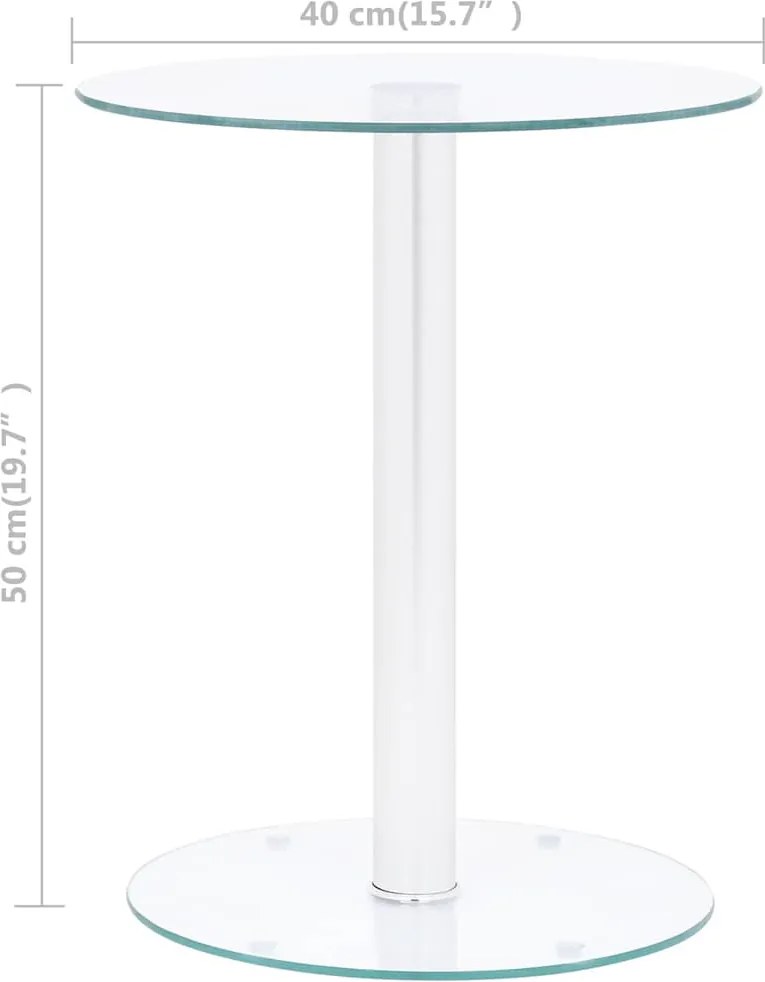 Konferenční stolek průhledný 40 cm tvrzené sklo 322780