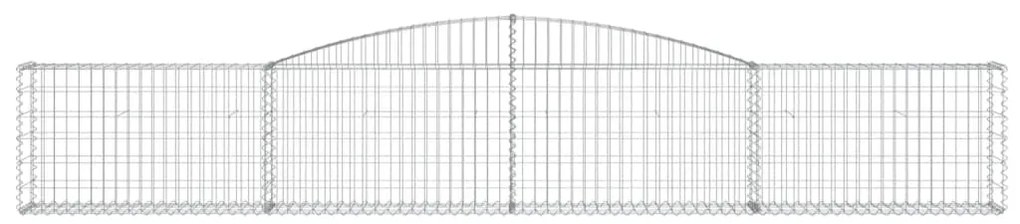 Klenuté gabionové koše 2 ks 400x30x60/80 cm pozinkované železo,  3146840