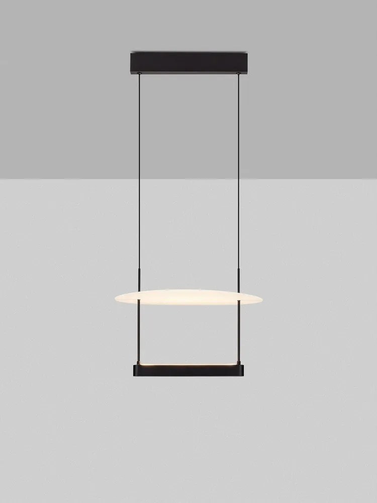 Bílé/matně černé hliníkové LED stmívatelné závěsné svítidlo ø 40 cm Diona – Nova Luce