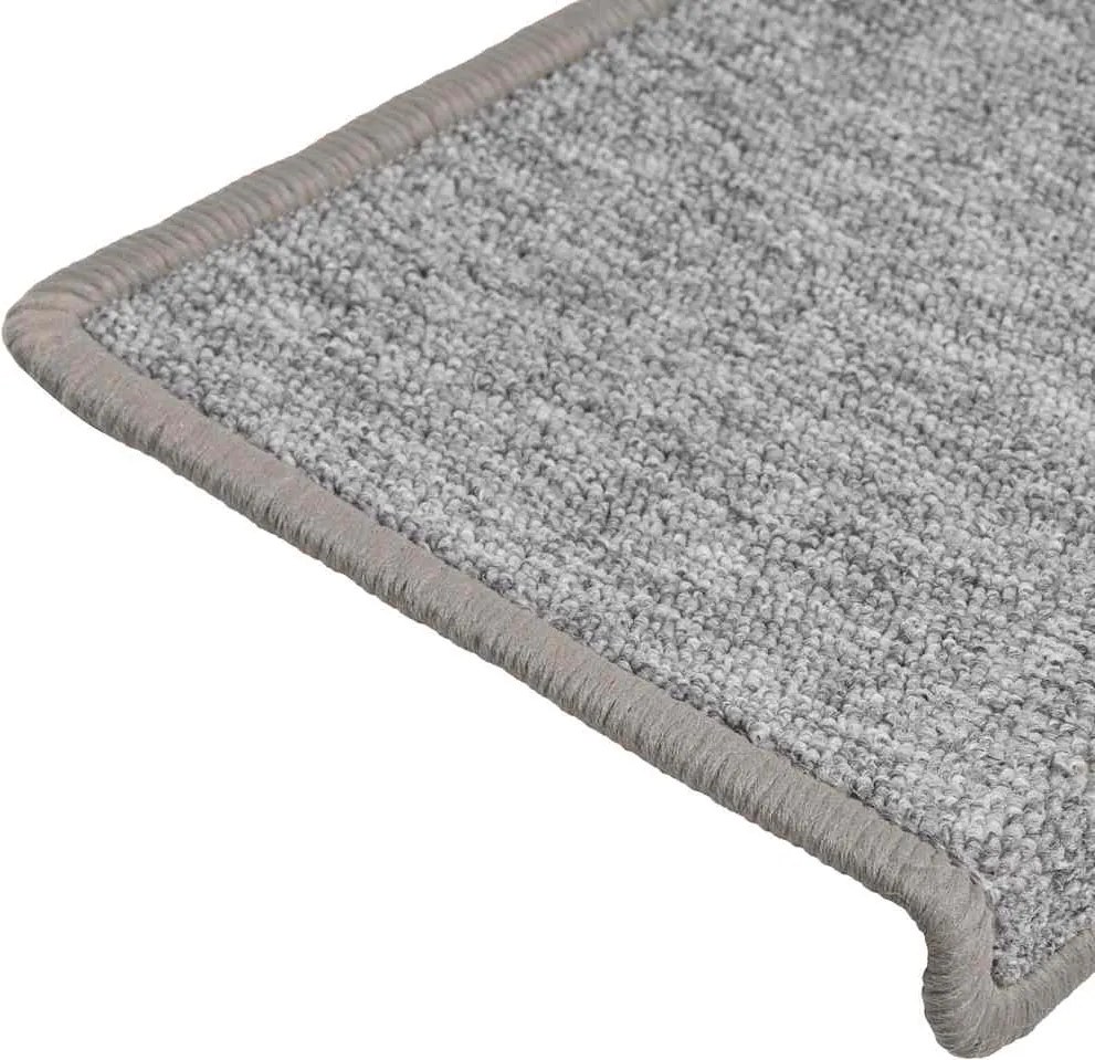 Schodové rohože 30 ks 65 x 21 x 4 cm světle šedé s obdélníkovým okrajem 3365768
