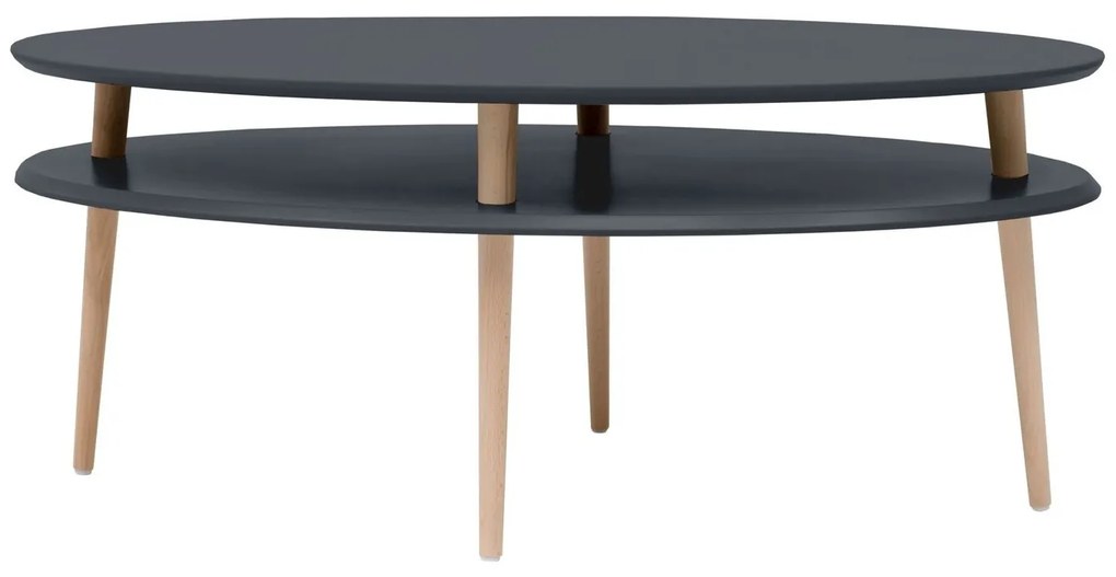 Ragaba Oválný konferenční stolek Otorten High, 110x70x45 cm, grafitová/přírodní