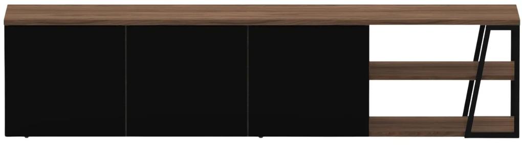 OnaDnes -20% Černý ořechový TV stolek TEMAHOME Albi 190 x 34 cm