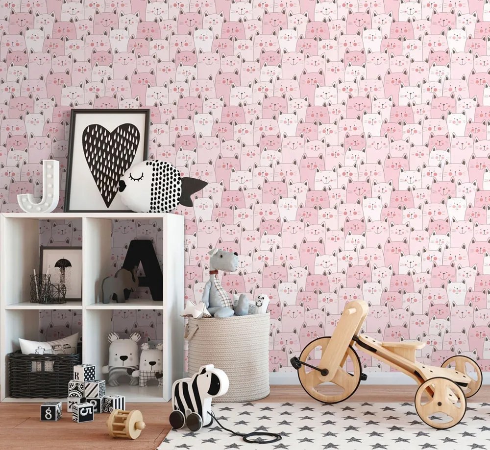 Dětská vliesová tapeta na zeď Kočky, kočičky, 134-2, Sambori, ICH Wallcoverings