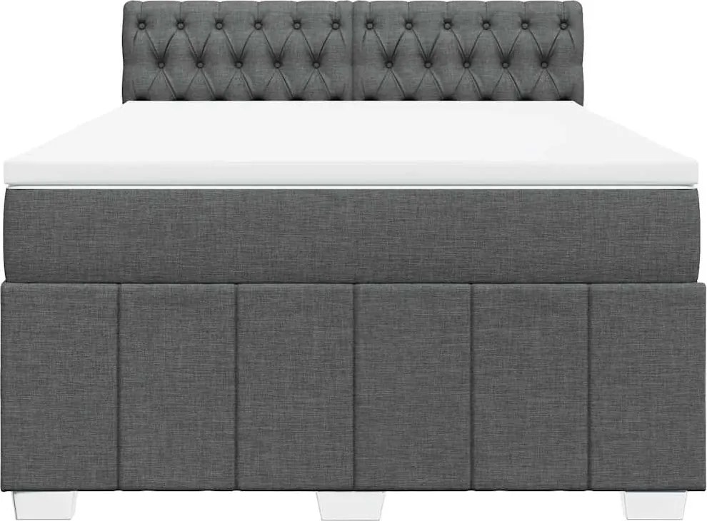 Box spring postel s matrací tmavě šedý 140 x 190 cm textil 3287071