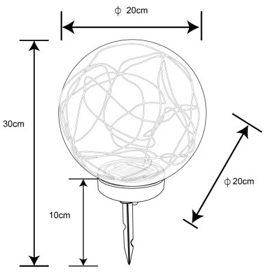 Globo 33806 - Solární svítidlo 30xLED/0,06W/1,2V pr. 20 cm IP44