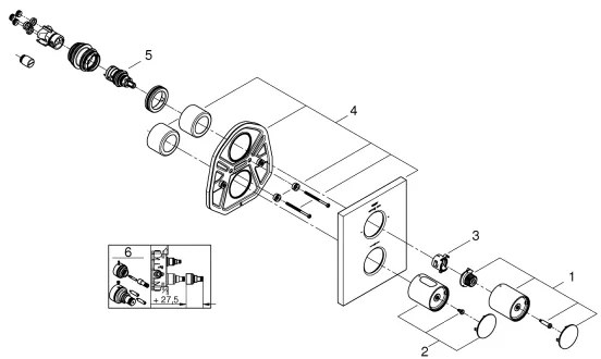 GROHE 27618000 - Termostatická krytka GROHTHERM F lesklý chrom
