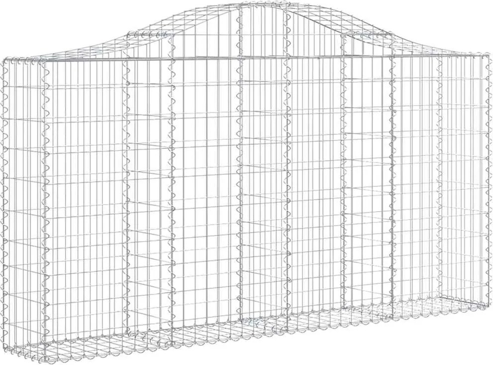 Klenuté gabionové koše 12ks 200x30x100/120cm pozinkované železo 3145440