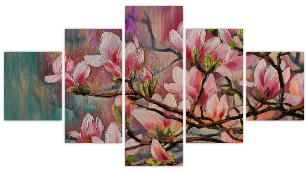 Obraz - Olejomalba, Rozkvetlá sakura (125x70 cm)