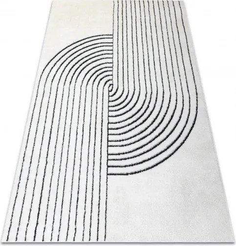 Dywany Łuszczów, Kusový koberec Mode 8587 geometric cream/black, 140x190, béžová, chodba / předsíň