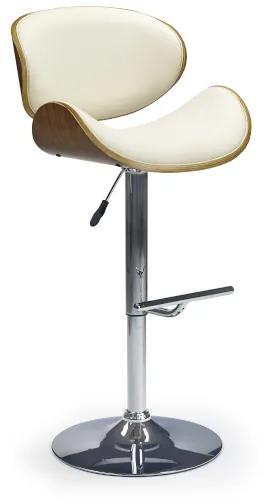 Barová židle H44, 53x93-115x48, ořech/krémová