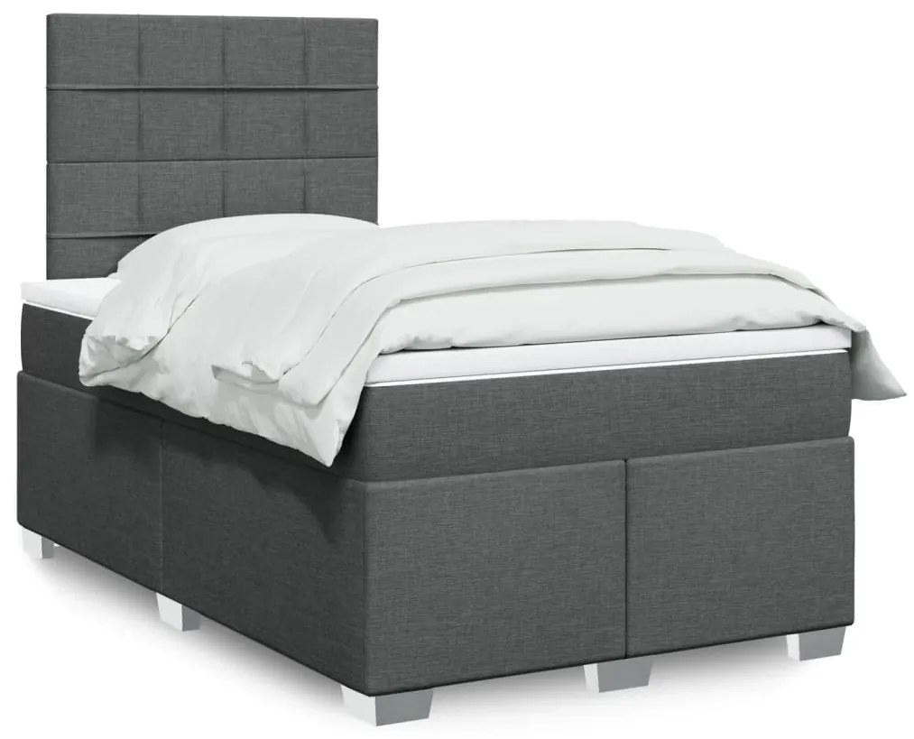 Box spring postel s matrací tmavě šedá 120x200 cm textil 3290456
