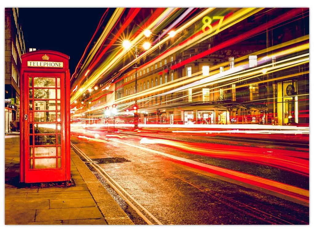 Obraz červené londýnské telefonní budky (70x50 cm)