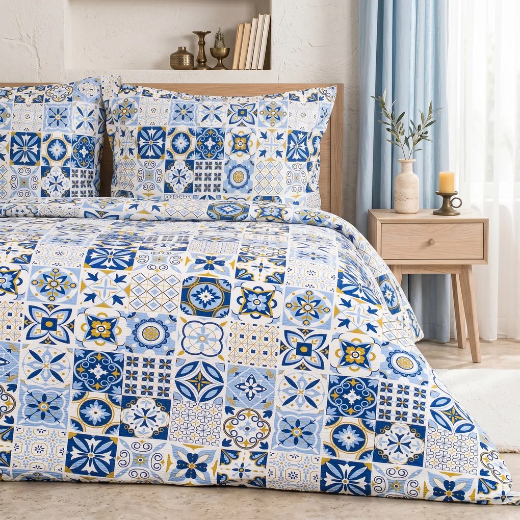4Home Krepové povlečení Azul, 140 x 220 cm, 70 x 90 cm