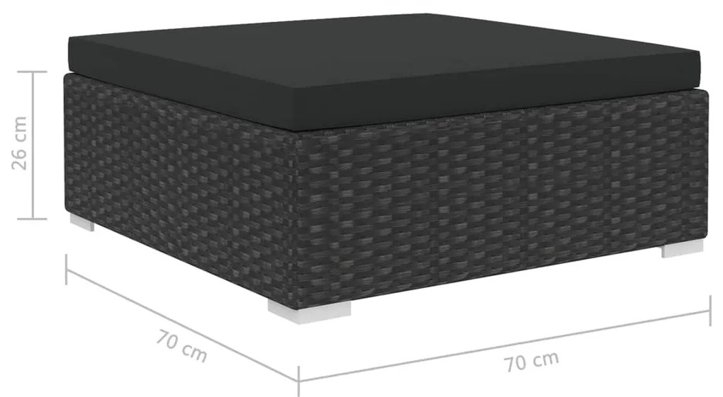 vidaXL Marketos 8dílná zahradní sedací souprava s poduškami polyratan černá