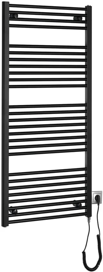 Aqualine Aqualine, DIRECT-E elektrické topné těleso, rovné, 600x1320 mm, 600 W, černá, ILE36TB
