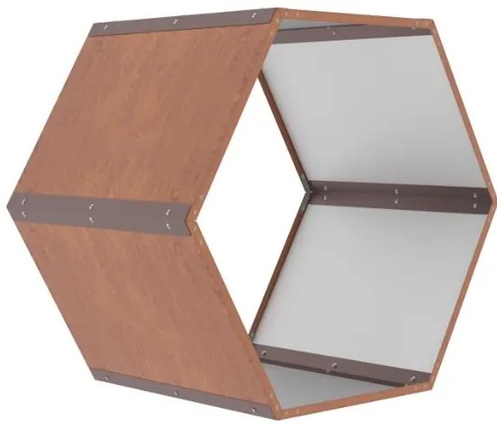 Kovový dřevník G21 HEX 53, hnědý