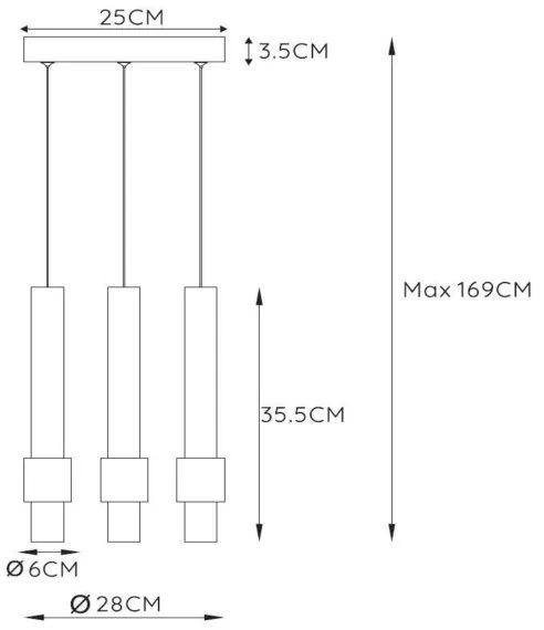 Lucide 24402/15/30 - LED Stmívatelný lustr na lanku MARGARY 3xLED/4W/230V černá