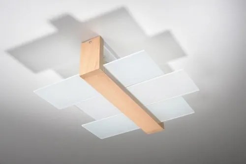 Stropní svítidlo SOLLUX Feniks 2 E27 2x60W bez zdroje SL.0076 přírodní dřevo