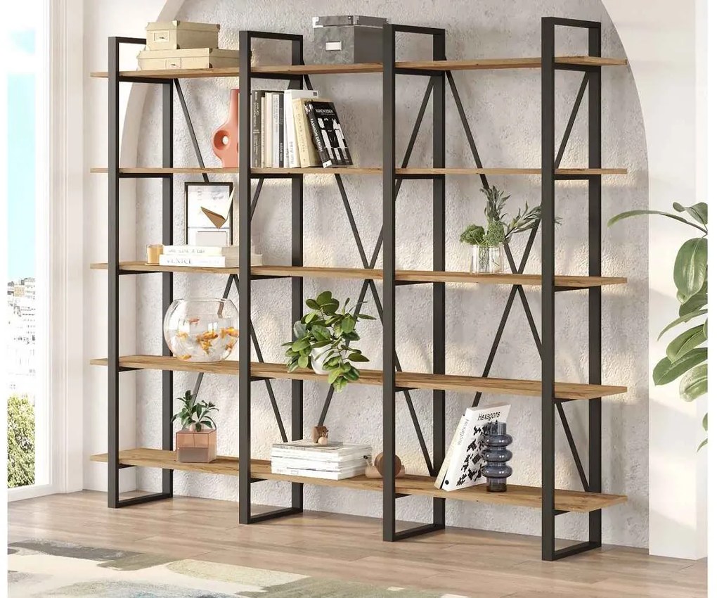 Designový regál Madlaina 180 cm borovice