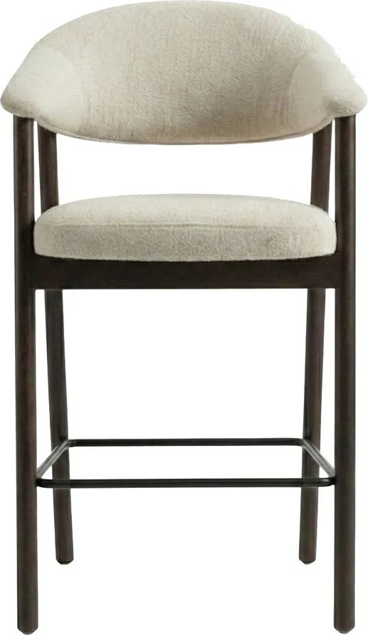 Hnědá/krémová čalouněná barová židle s područkami (výška sedáku 67 cm) Elk – Unique Furniture