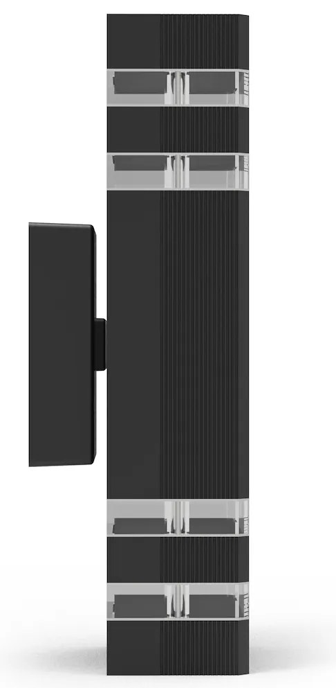 Exteriérové nástěnné svítidlo Vini, 1x skleněné/černé hliníkové stínítko, (29,5 cm)