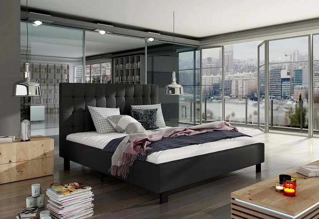 Čalouněná postel AURORA včetně roštu + matrace DE LUX, 160x200, soft 11
