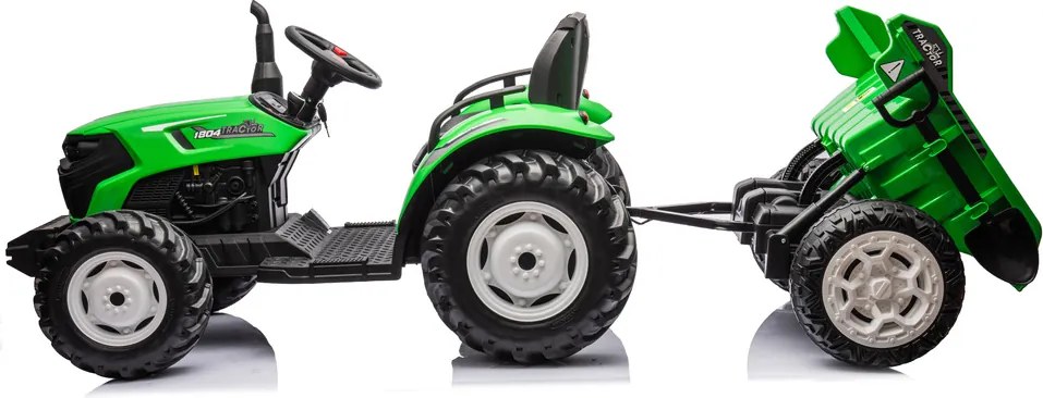 LEAN CARS Akumulátorový traktor HC-306 s přívěsem, světle zelený, 24 V