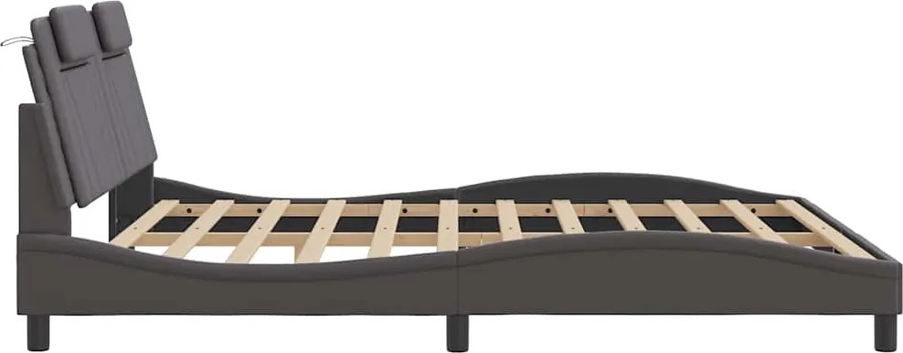 Rám postele Viana bez matrace šedý 180x200 cm umělá kůže 3208113