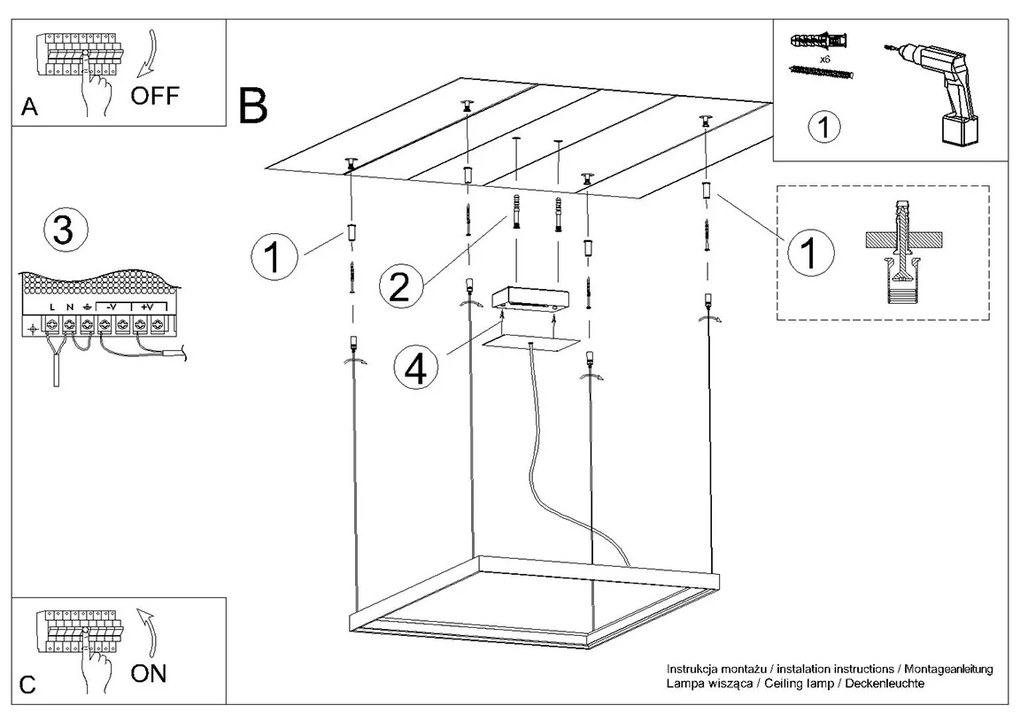 Závěsné LED svítidlo Nelya l, 1x LED 70w, 4000k, b