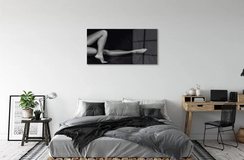 Obraz na skle Černé a bílé síťované nohy 120x60 cm