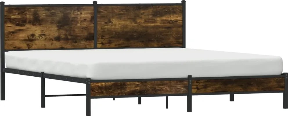 Kovový rám postele bez matrace kouřový dub 180 x 200 cm 3301377