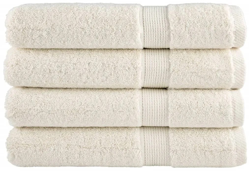 Premium ručníky SOLUND 4 ks krémové 80 x 200 cm 600 g/m² 137483