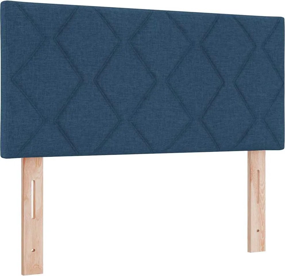 Postel s boxspringem s čelo Modrá 90 x 200 cm textil 3340261