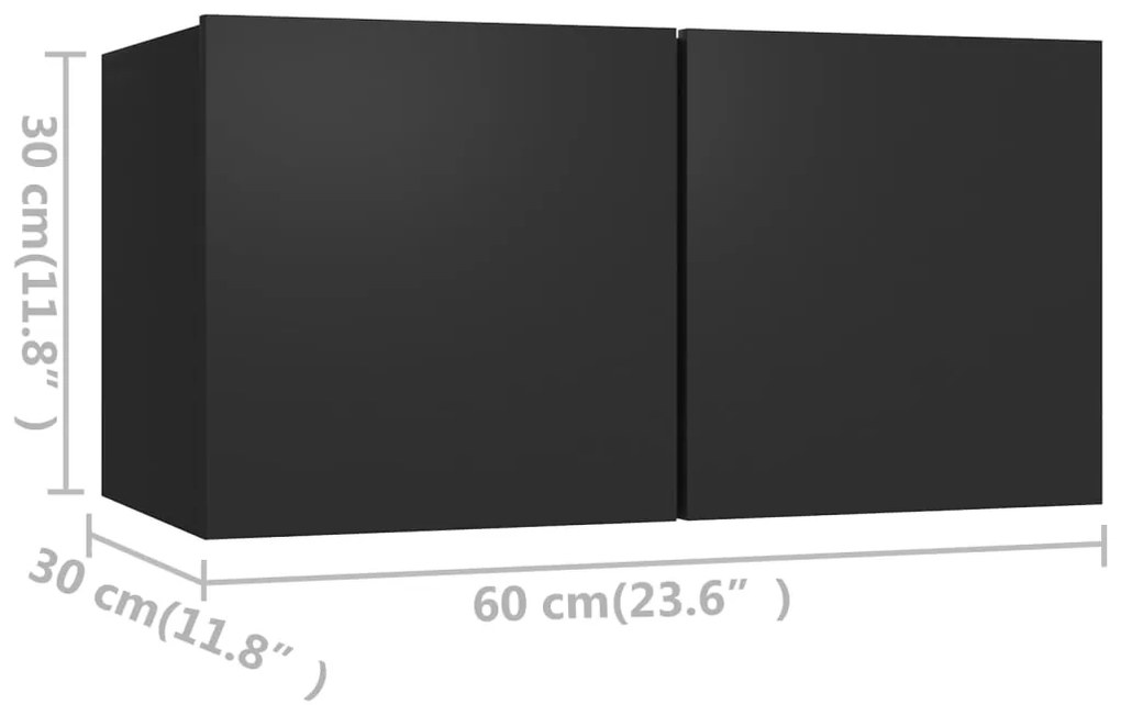 vidaXL 4dílný set TV skříněk černý kompozitní dřevo