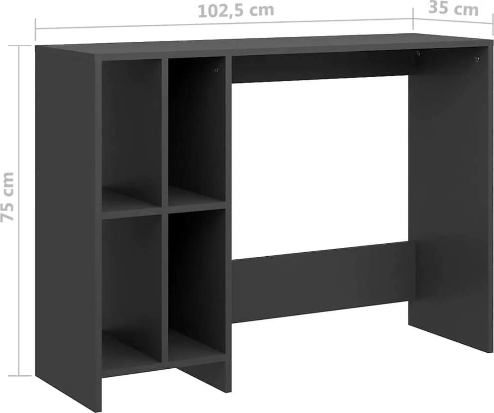 vidaXL Stůl na notebook 102,5 x 35 x 75 cm kompozitní dřevo [808343] Barva: Černá