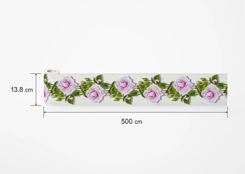 Samolepící bordura na zeď Květy | 5 m x 13.8 cm | DWB8229