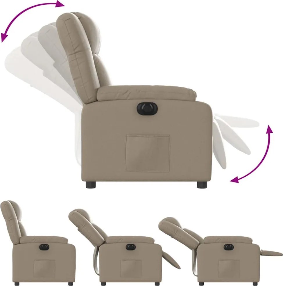 Elektrické polohovací křeslo cappuccino umělá kůže 3205142