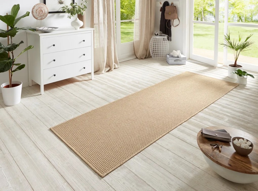 BT Carpet, Běhoun Nature 104271 Beige – na ven i na doma, 80x150, béžová, chodba / předsíň