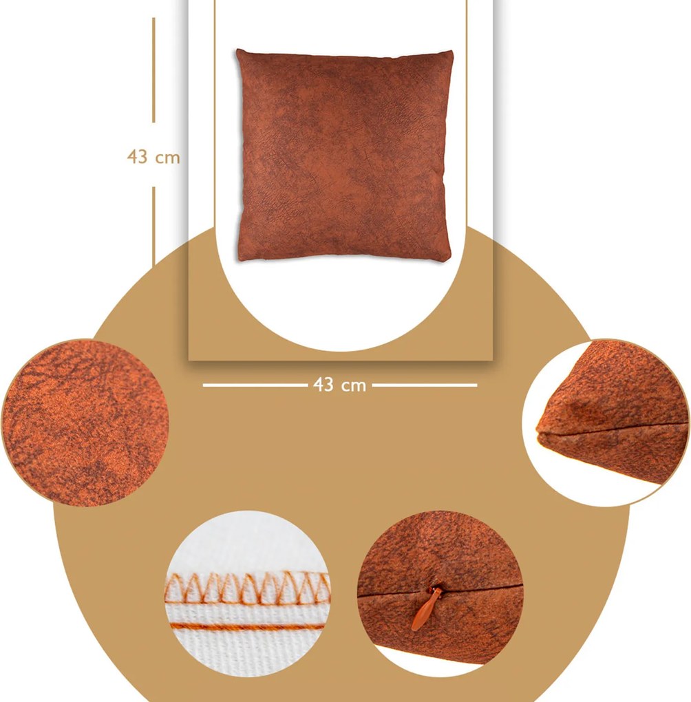 Dekorační povlak na polštář 43x43 Inta 201 oranžová 325g/m2 Darymex