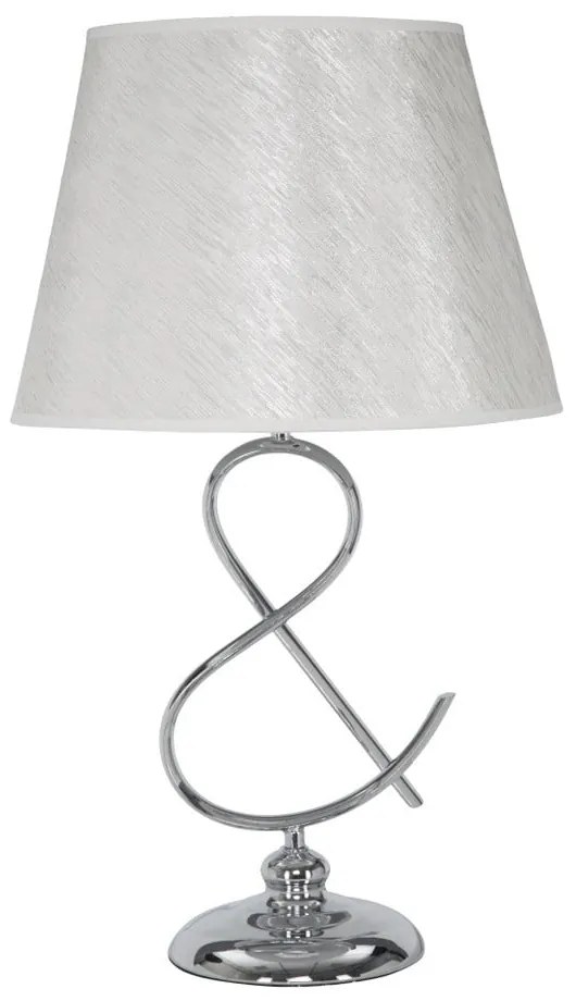 Bílostříbrná stolní lampa Mauro Ferretti Lampada Da Tavolo, výška 54 cm