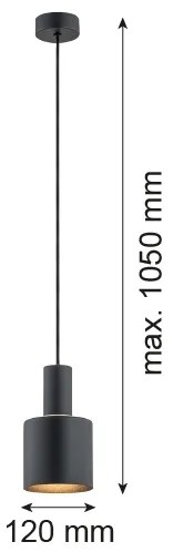 Argon 4219 - Lustr na lanku SINES 1xE27/15W/230V pr. 12 cm černá