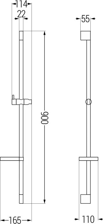 Mexen DS sprchová tyč s mýdlenkou 90 cm, chrom - 79383-00