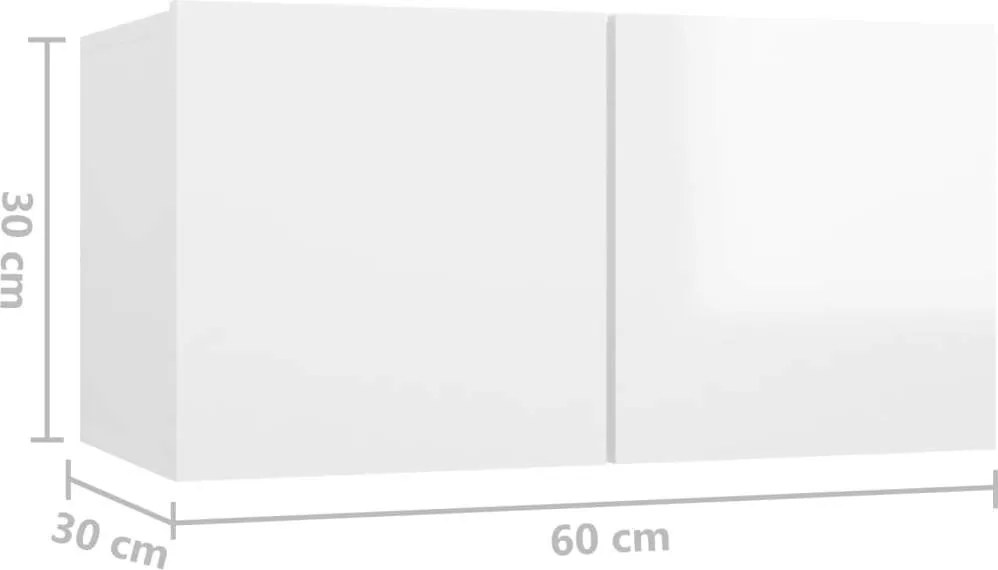 vidaXL Závěsné TV skříňky 3 ks 60x30x30 cm kompozitní dřevo [804528] Barva: Betonová šedá