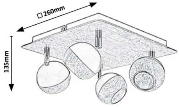 Rabalux 5616 - Bodové svítidlo ARTHUR 4xGU10/35W/230V