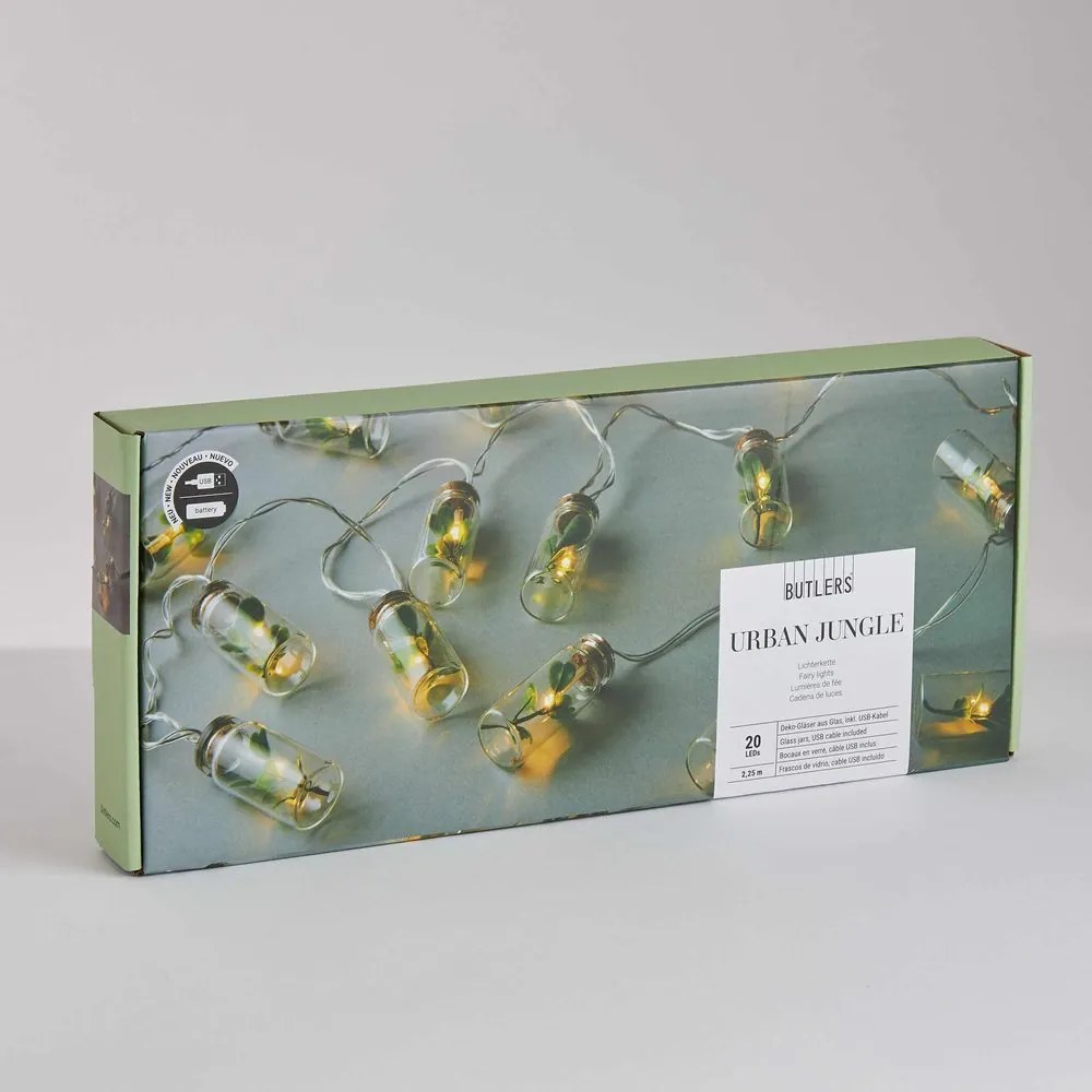 URBAN JUNGLE LED - zavařovací sklenice USB 20 světel